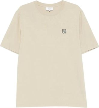Maison Kitsun&eacute; Homme, Tops, Vert, Taille: L Fox Head Comfort T-Shirt