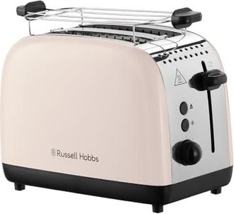 Russell Hobbs Toaster [für 2 Scheiben] Colours Plus Jasmine (6 Bräunungsstufen, breite Toastschlitz, Schnell-Toast,Hebefunktion, Brötchenaufsatz, Auftau-, Aufwärm- 