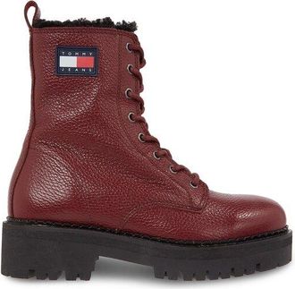 Tommy Jeans Schnürschuhe Tjw Urban Tumbled Ltr Wl EN0EN02317 Dunkelrot