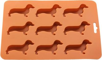 BESTONZON Dackel Hund geformt Silikon Eisw&uuml;rfel Formen und Tablett Eisw&uuml;rfelschale f&uuml;r Cocktails