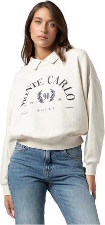 Kocca Femme, Sweatshirts et sweats &agrave; capuche, Beige, Taille: 44 FR Pull &agrave; col manches longues Simple Chic