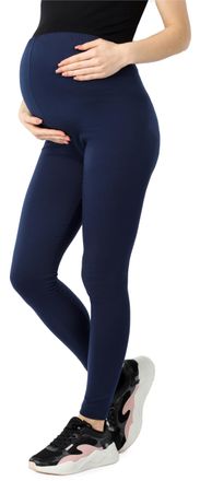 Be Mammy Damen Lange Umstandsleggings aus Bio-Baumwolle BE20-283 (Dunkelblau, 3XL)