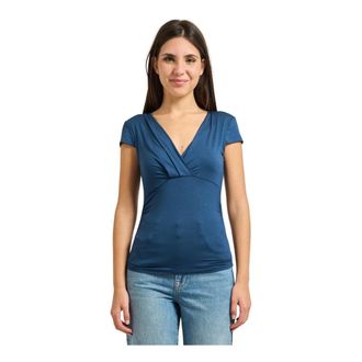 Patrizia Pepe Femme, Tops, Bleu, Taille: 44 FR Lightweight Draped T-Shirt