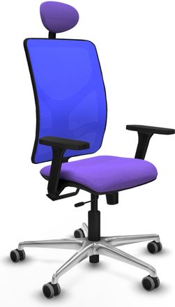 Piqueras y Crespo Stuhl f&uuml;r &Uuml;berwachungs- und Kontrollkabinen mit 3D-Armlehnen, h&ouml;henverstellbarer Lendenwirbelst&uuml;tze und festem Kopfteil, ausgestattet mit Syncro/Trasl