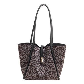 Generic Kexpery Sac de Voyage Femme PU L&eacute;opard Grand Mod&egrave;le avec Fermeture Magn&eacute;tique Sac &agrave; Main pour D&eacute;placements et Shopping