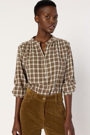 Gerard Darel Blouse à carreaux - ALINE - Marron