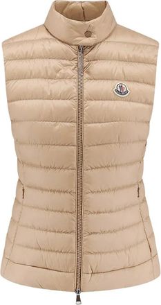 Moncler Femme, Vestes, Beige, Taille: 42 FR Gilet Matelass&eacute;