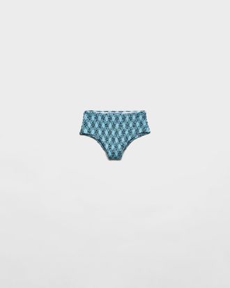Prada Bikini-Unterteil aus Jersey mit Karo-Print