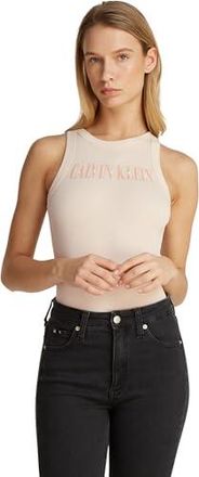 Calvin Klein D&eacute;bardeur Femme Varsity Rib Slim Fit, Beige (Brazilian Sand), L