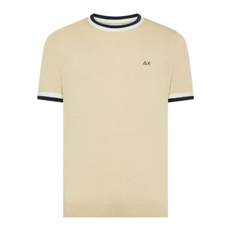 Sun 68 T-Shirt Sweater Stripes Details S/S - - Tops - Herren - Beige - L