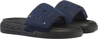 MCM Pantoletten mit Monogrammmuster - Blau