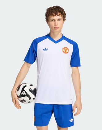 adidas Manchester United 26/27 maillot davant-match blanc / bleu roi