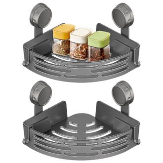 Generic Eck Duschregale,Eckenregal ohne Bohren - Abnehmbare Duschregale | Zur Wand Aufbewahrung Shampoo Duschgel Im Badezimmer