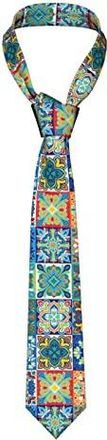Generic Cravate Mosa&iuml;que De Fleurs Boh&egrave;mes Color&eacute;es &Eacute;l&eacute;gant Tie R&eacute;glable Cravates Homme Pour F&ecirc;te L&Eacute;cole Accessoires