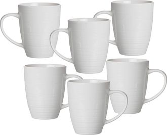Ritzenhoff & Breker Kaffeebecher-Set Suomi, 6-teilig, je 310 ml, Cremeweiß, Porzellan