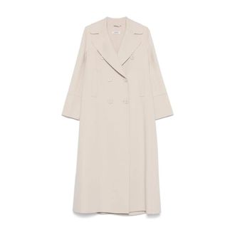 Max Mara Beiger Mantel mit Doppelreihiger Knopfleiste und Taschen - - Coats - Damen - Beige - 2XS
