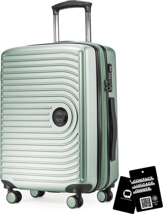 HAUPTSTADTKOFFER Mitte - Handgepäck Trolley + Digitaler Gepäckanhänger, TSA, 4 Rollen, Reisekoffer, Hartschalenkoffer, Rollkoffer, Handgepäckkoffer, Bordgepäck Koffer,