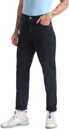 Calvin Klein Jeans Herren Regular Taper Hose, Denim Dark, 32W / 30L