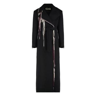Dries Van Noten Langer Wollmantel - - Coats - Damen - Schwarzk - S