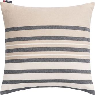 David Fussenegger Kissenh&uuml;lle Porto Streifen 50 x 50 cm Anthrazit