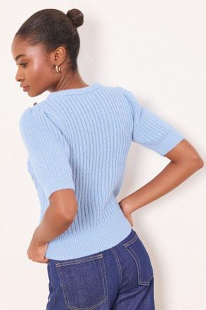 Lipsy Rundhalspullover Lipsy kurz&auml;rmeliges Zopfstrickoberteil, Regular (1-tlg)