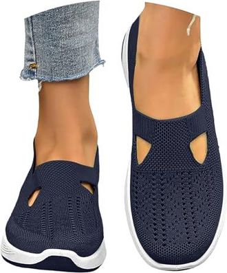 Generic Chaussures de marche confortables pour femme, baskets orthop&eacute;diques tiss&eacute;es l&eacute;g&egrave;res et respirantes avec semelle souple, soutien de la vo&ucirc;te plantaire 