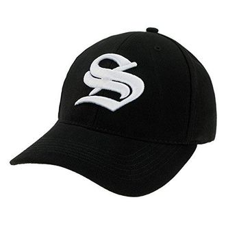 4sold Casquette Réglable Casquette de Baseball Inscription Lettrage Noir Blanc Hip-hop Star Chapeau (Black S White)