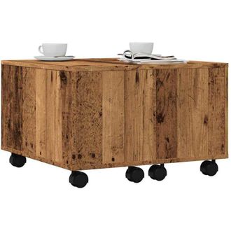 vidaXL Vidaxl - Couchtisch Altholz-Optik 60x60x38 cm Holzwerkstoff
