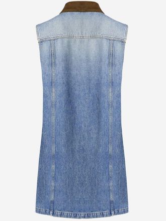 Versace Womens Cotton Denim Dress With Logo