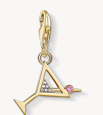 Thomas Sabo Charm-Anh&auml;nger in Gold, Wei&szlig; und Rot-Goldfarben