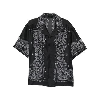 Amiri Homme, Chemises, Noir, Taille: XL Bandana Paint Oversized Bowling Shirt