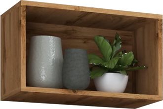 VCM Holzregal hängend | platzsparendes Regal | Maße: H. 30 x B. 50 x T. 28 cm | Elegantes Regal hängend | Aufbewahrungsregal | Bücherregal | Wandboard - A