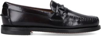 Sebago Polished Leather Moccasin Flats With Decorative St - Gr. 37,5 (EU) - in Braun
