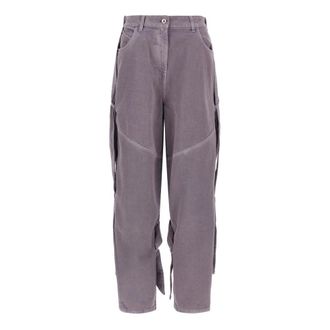 The Attico Femme, Jeans, Violet, Taille: W24 Jean Teint en Pi&egrave;ce avec Rubans Lat&eacute;raux