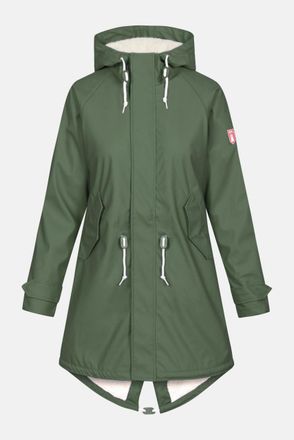 Derbe Derbe Friese Tidaholm Damen Regenjacke Oliv Gef&uuml;ttert