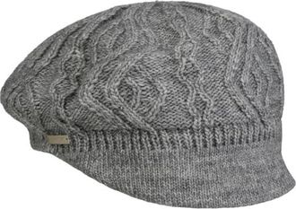 Seeberger Casquette Gavroche en Tricot Annelie Casquette Type Gavroche Casquette avec étiquette (Taille Unique - Gris Clair)