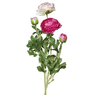 Creativ Green k&uuml;nstliche fliederfarbene Ranunkel 6er Set I Kunstblumen f&uuml;r Vase 40cm I k&uuml;nstliche Ranunkel in lila mit Bl&uuml;ten & Knospen I Tischdeko Fr&uuml;hling I Fr&uuml;hl