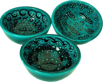 Guru Shop 1 Stk. Orientalische Sch&uuml;ssel, Schale, Dekoschale, Handbemalt - &Oslash; 8 cm Gr&uuml;n