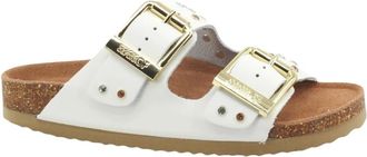 Colors Of California Femme, Chaussures, Blanc, Taille: 36 EU Sandale &agrave; deux boucles en nubuck avec strass