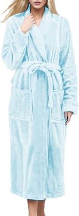 Generic Peignoir dhiver pour femme Robe de chambre chaude pour femme Super doux et confortable V&ecirc;tement de d&eacute;tente en molleton en polaire Robe de chambre &agrave; co