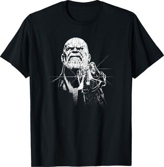 MARVEL Avengers Infinity War Thanos T-Shirt, Schwarz, Klein, Unisex, Kurzarm, Klassisch, Cartoon, Herren, Damen, Unisex Kinder, Fans of Avengers, Thanos; All