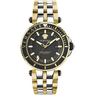 Versace Homme, Accessoires, Jaune, Taille: ONE Size Montre V-Race Diver Bicolor