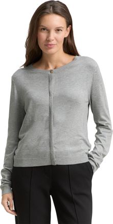 Tom Tailor Damen 1049127 Cardigan mit verdeckter Knopfleiste, 21373-Medium Silver Grey Melange, S
