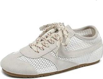 Generic NYSBH Chaussures de sport r&eacute;tro d&eacute;contract&eacute;es &agrave; lacets pour femme, beige, 40.5 EU