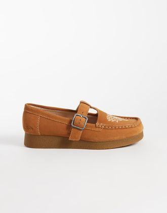 Clarks Clarks - WallabeeEVO - Chaussures en daim avec bride en T - Gingembre-Orange