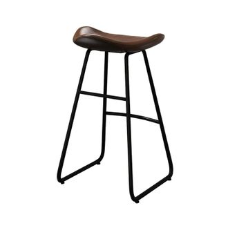 Generic Hoher Barhocker aus Schmiedeeisen mit R&uuml;ckenlehne, Sitzfl&auml;che und Fu&szlig;st&uuml;tze aus PU-Leder - Moderner K&uuml;chen- und Barstuhl f&uuml;r Zuhause und Caf&eacute;