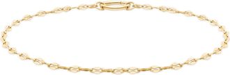 Tamaris Anklet - Elegantes Fu&szlig;kettchen aus poliertem Edelstahl - IP Gold - Lip Chain verstellbar bis 25 cm - wasserfest & hautfreundlich