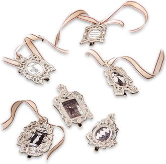 Loberon Bilderrahmen 6er Set Maidallion, Miniaturbilderrahmen, handbearbeitet, Antik-Finish, Weihnachtsdeko, Weihnachten, Messing, antiksilber