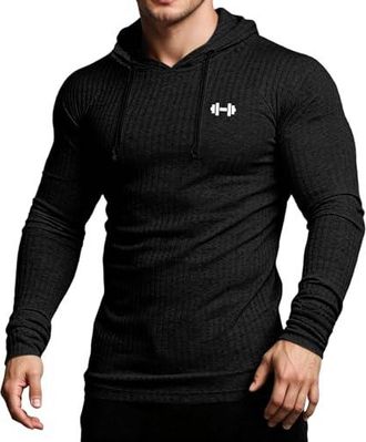 Generic Sweat a Capuche Homme Hooded Sweatshirt Hoodie Performant Workout L&eacute;ger Fitness Pullover Manches Longues Slim Fit pour Course et Entra&icirc;nement au Gym