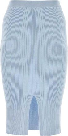 Bottega Veneta Femme, Jupes, Bleu, Taille: 38 FR Jupe Midi C&ocirc;tel&eacute;e avec Fente